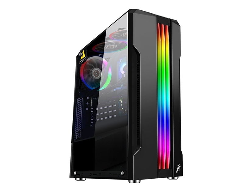 CASE 1STPLAYER RAINBOW R3-A ( R3-A ) S/ FUENTE | 1 PANEL VIDRIO | LED -RGB