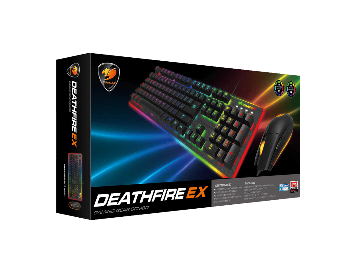 COMBO 2 EN UNO COUGAR DEATHFIRE EX, TECLADO CON RETROILUMINACION RGB ...