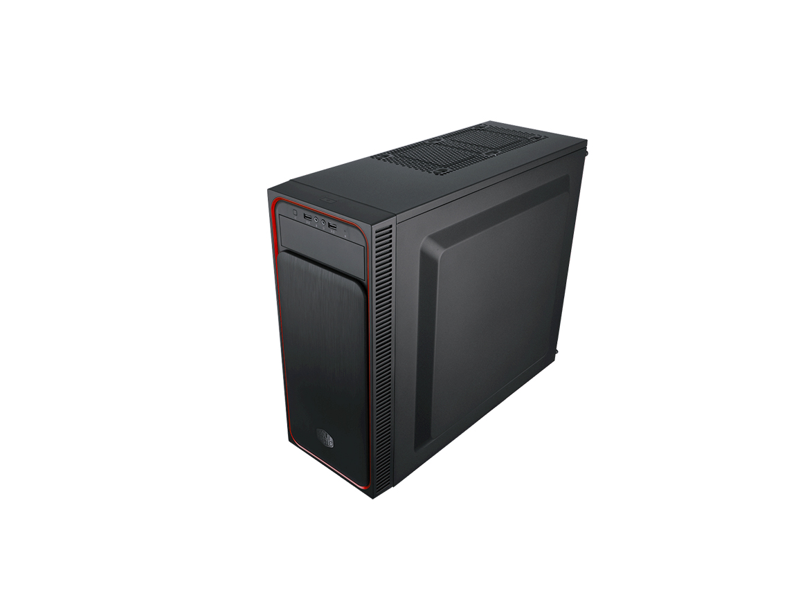 CASE COOLER MASTER MASTERBOX E500L ( MCM-E500L-KN5N-S01 ) S/ FUENTE | NEGRO C/ ROJO | LED- ROJO