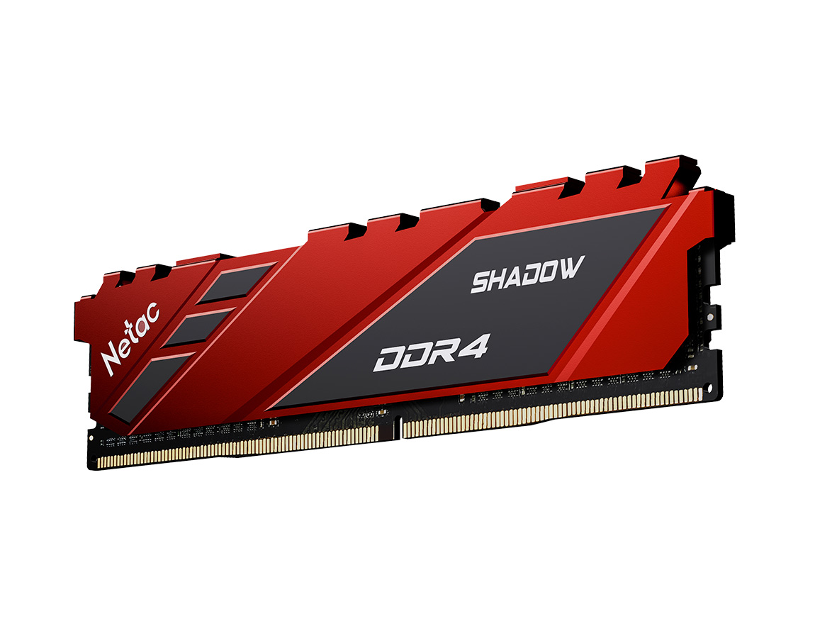 MEM. RAM NETAC SHADOW DDR4 8GB/3200 ( NTSDD4P32SP-08R ) ROJO