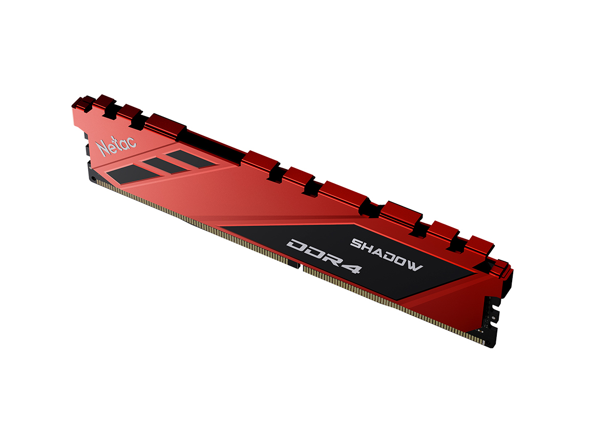 MEM. RAM NETAC SHADOW DDR4 8GB/3200 ( NTSDD4P32SP-08R ) ROJO