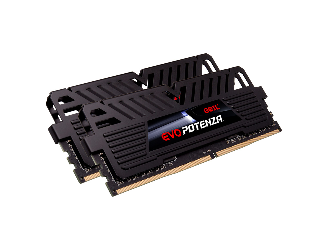 MEM. RAM GEIL EVO POTENZA DDR4 16GB(2X8)/3200 ( GAPB416GB3200C16BDC ) NEGRO