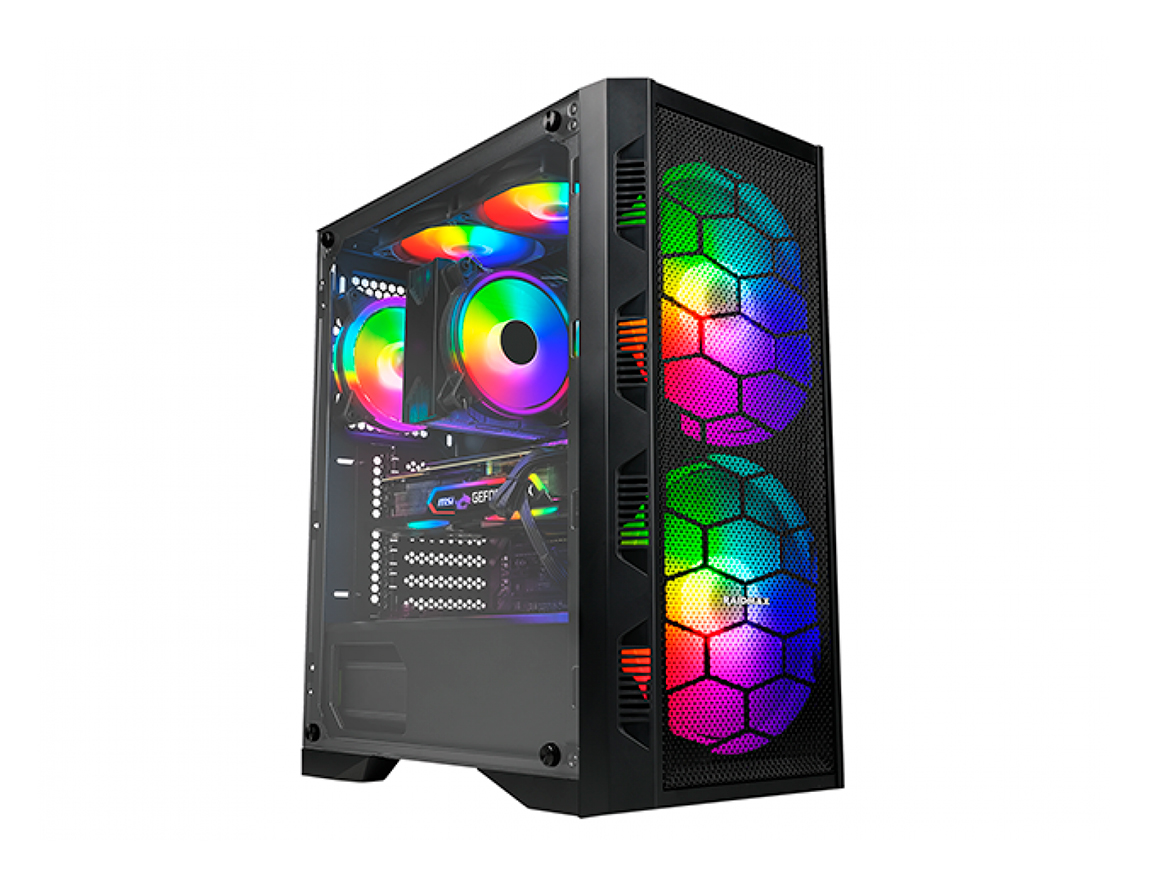 CASE RAIDMAX X616TBF GAMING S/ FUENTE | NEGRO | VIDRIO TEMPLADO LED ...