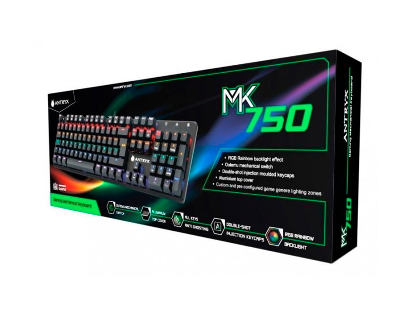 TECLADO ANTRYX CHROME STORM MK 750 ( AMK-CS750KBR-SP ) MECANICO | SWITCH MARRON