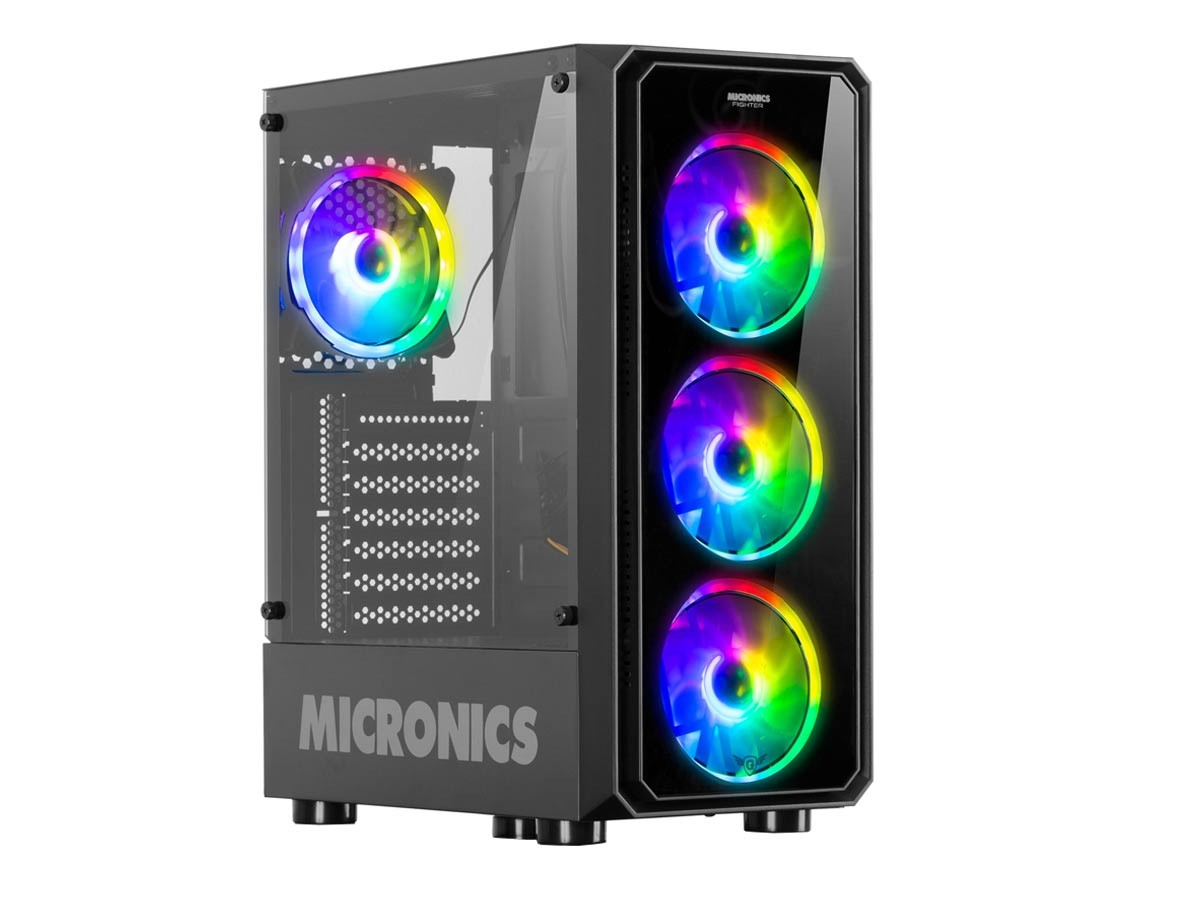 CASE MICRONICS FURIOUS+ FIGHTER S/ FUENTE 1 PANEL VIDRIO 3 FAN RGB ...
