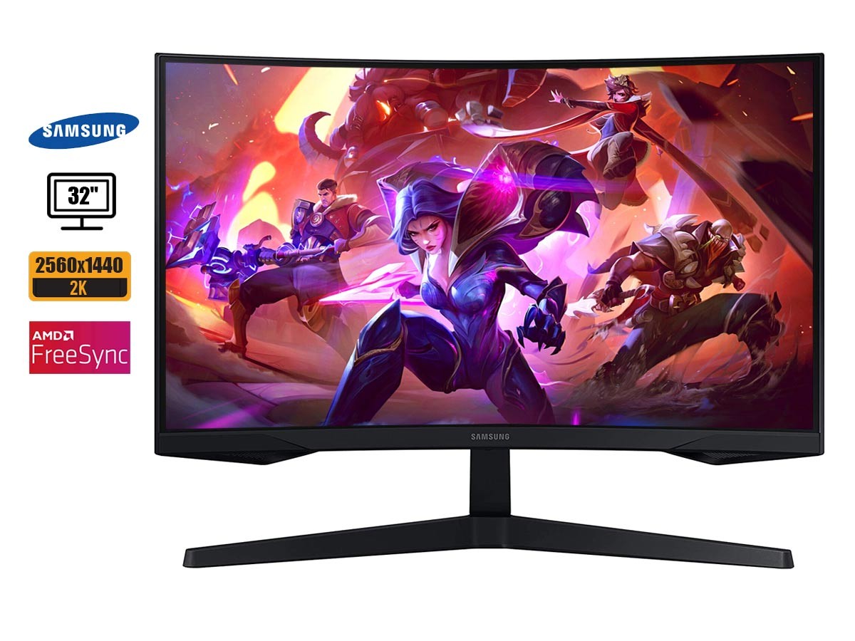 MONITOR SAMSUNG 32", CURVO GAMER 32AG550, ODYSSEY G5, RECOMENDADO PARA VIDEO JUEGOS, 1 HDMI 1 ...
