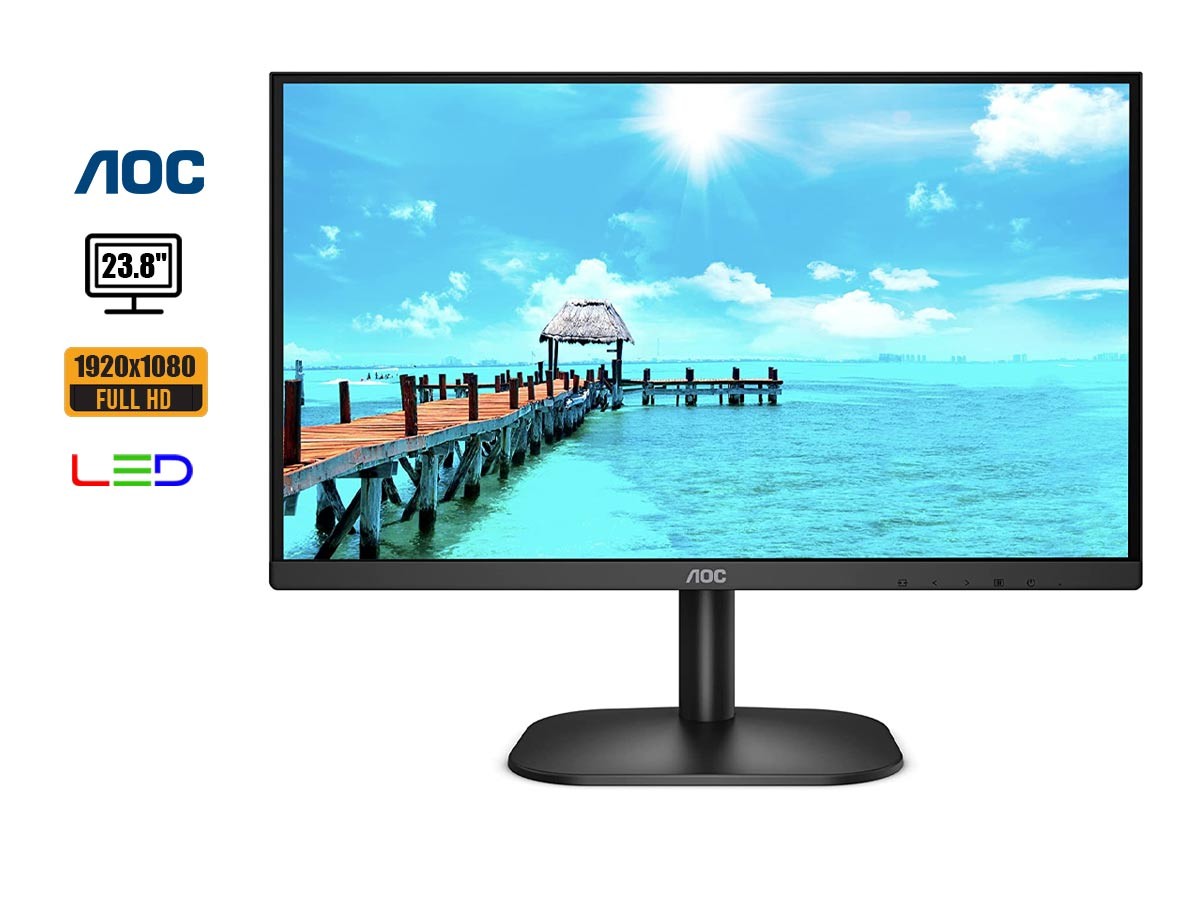 MONITOR AOC 23.8 PULGADAS (24B2XHM), PANEL VA, PLANO, PUERTOS 1XHDMI ...