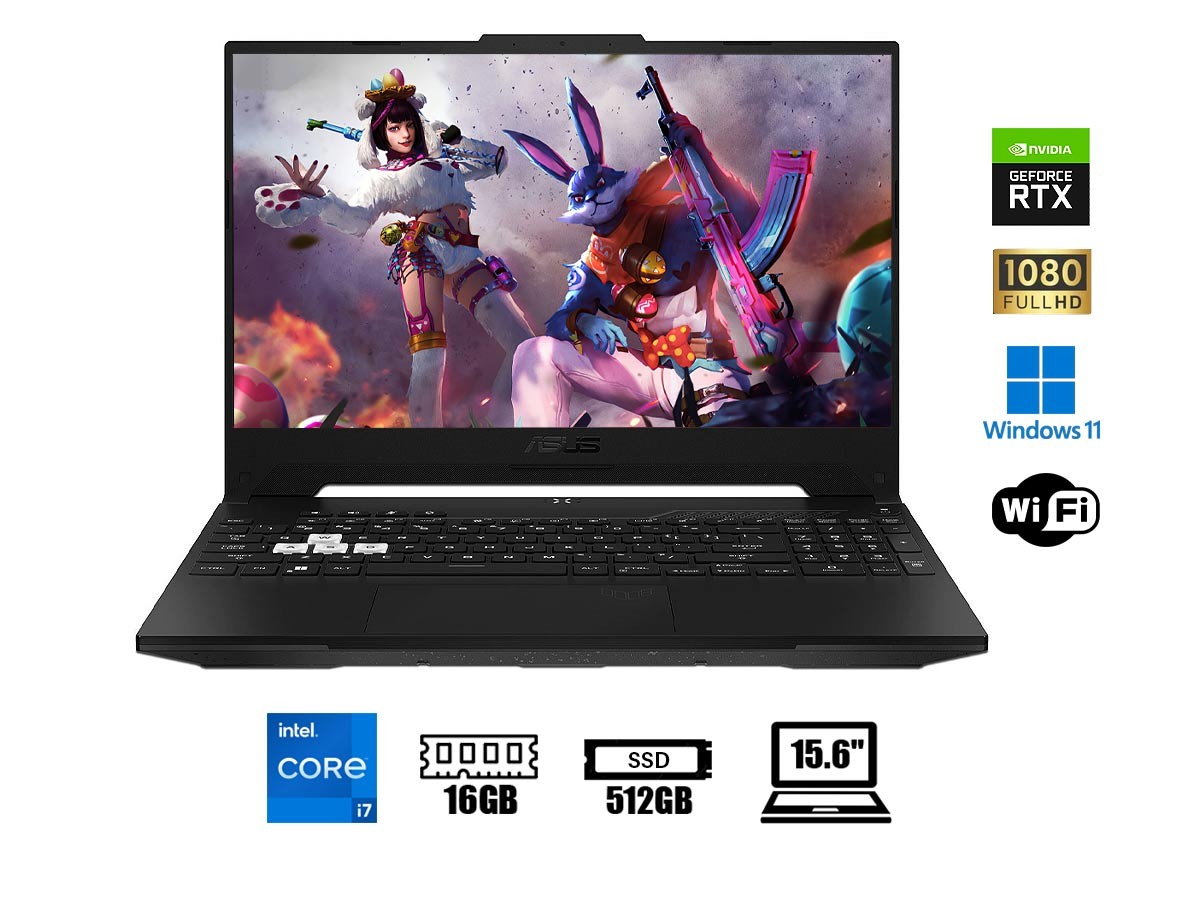 LAPTOP ASUS CORE I7 12650H GAMING TUF DASH F15 FX517ZE-ES73, PANTALLA ...
