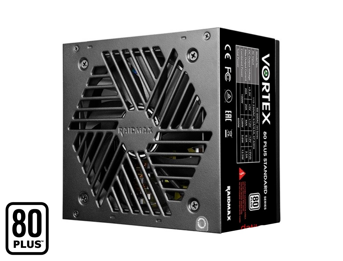 FUENTE DE PODER RAIDMAX 600W ATX, 80 PLUS, VORTEX WHITE, NO MODULAR ...