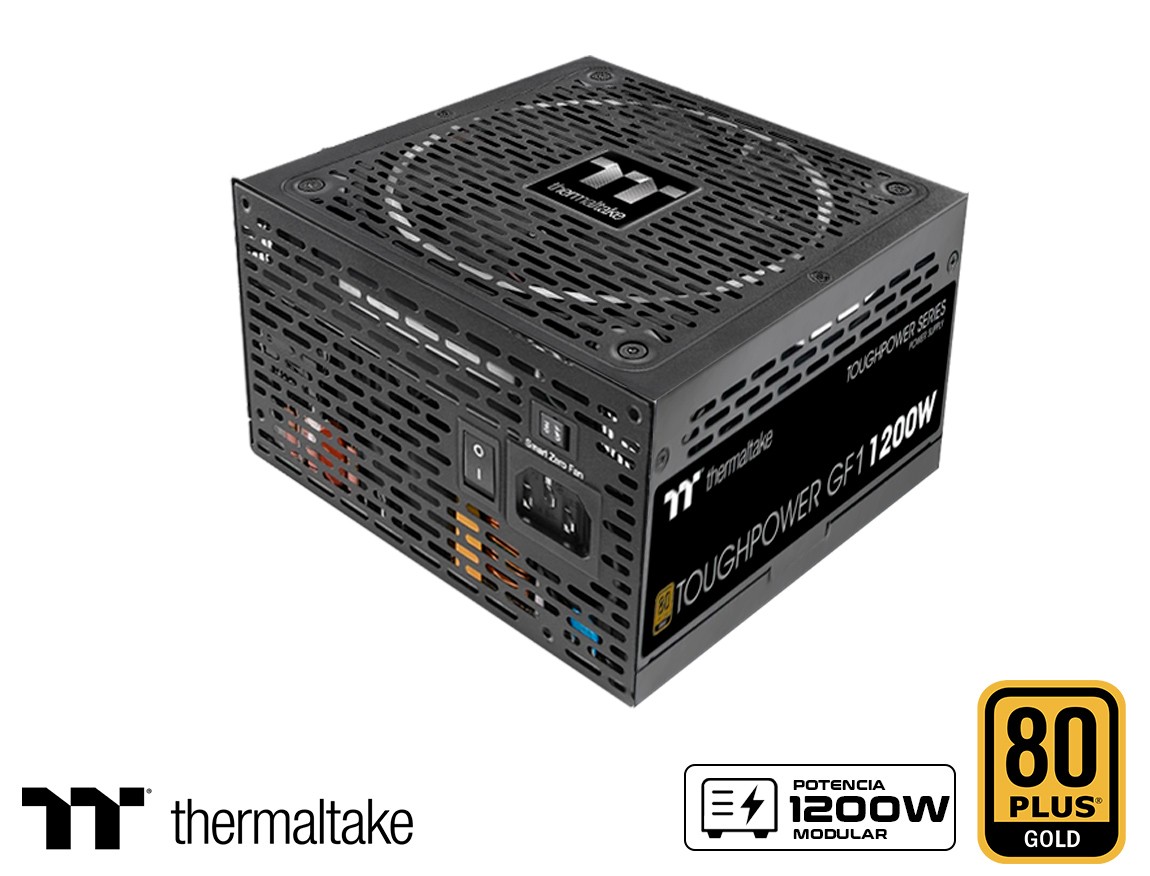 FUENTE DE PODER THERMALTAKE 1200W ATX, GOLD 80 PLUS, TOUGHPOWER GF1 CON ...