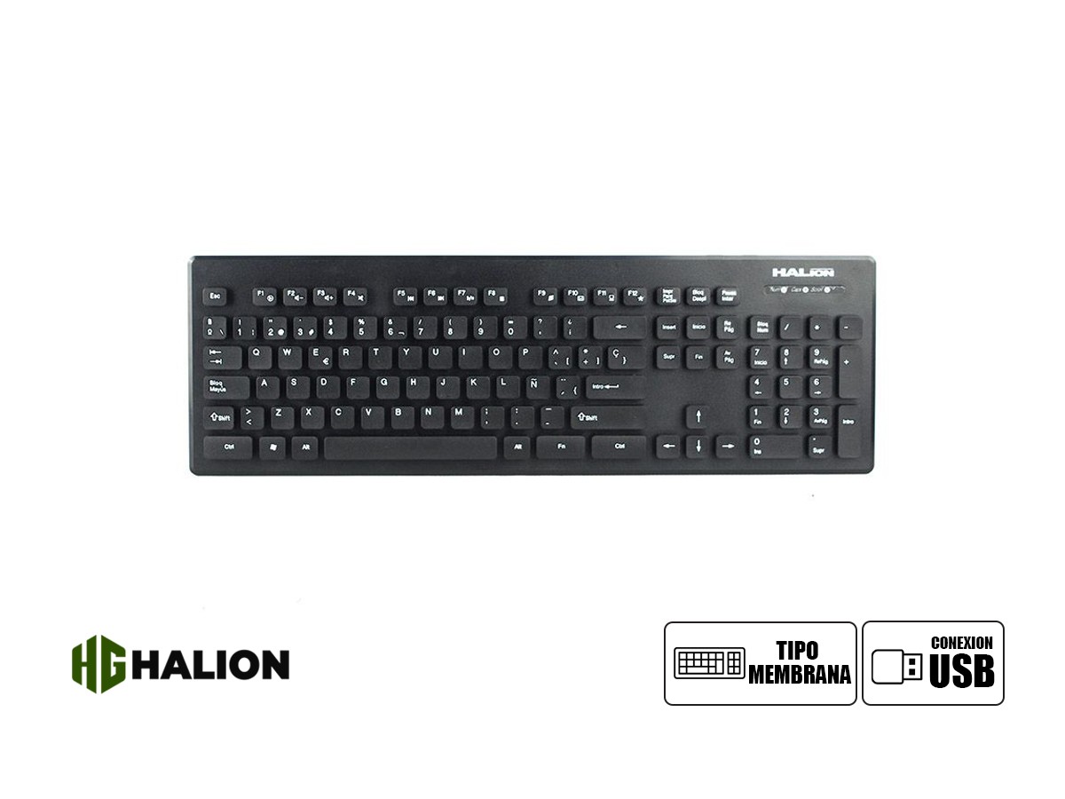 TECLADO HALION STANDAR, K116 ALAMBRICO, CONEXION USB, COLOR NEGRO (MOD ...