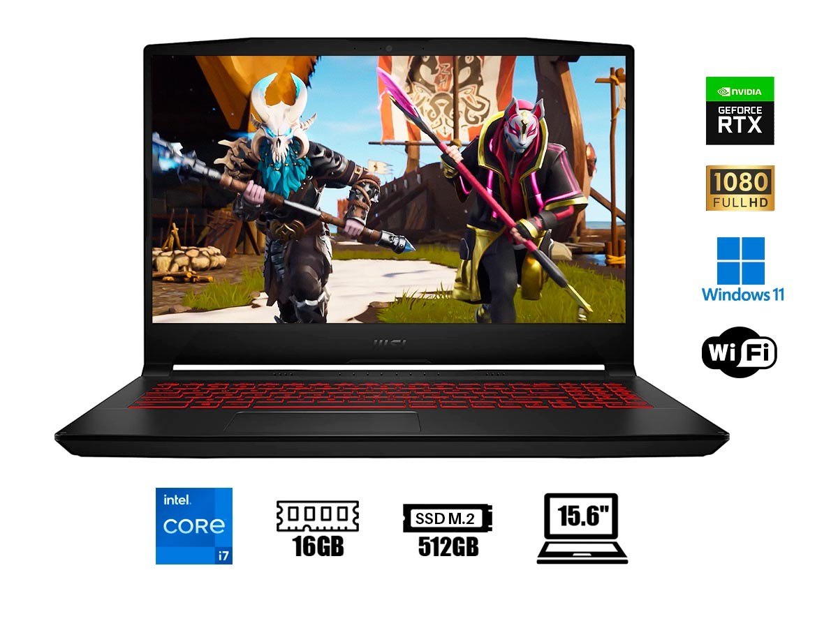 LAPTOP MSI CORE I7 12650H, GAMING KATANA, GF66, PANTALLA 15.6 FHD IPS ...
