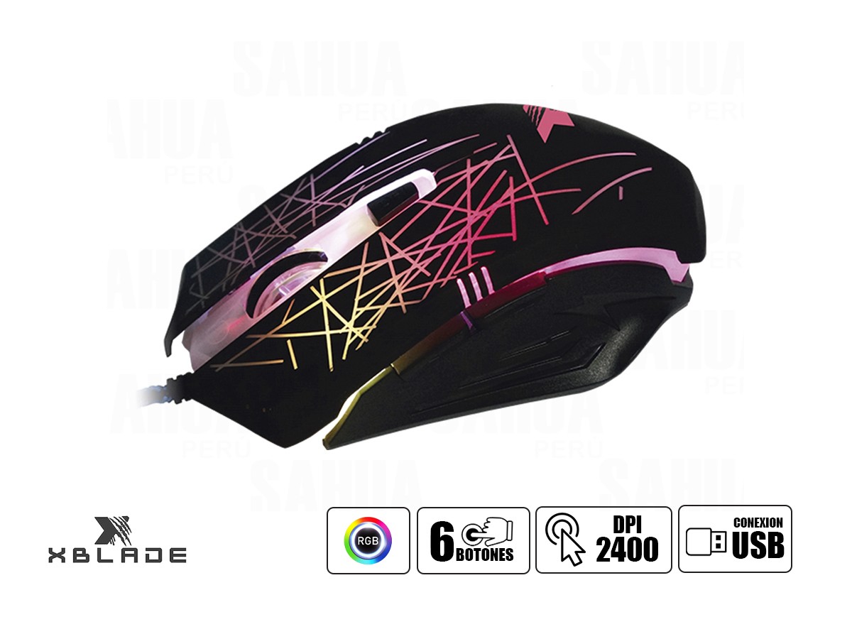 MOUSE XBLADE DAGGER GAMING, SENSOR HASTA 2400 DPI, LLUMINACION RGB, CON ...
