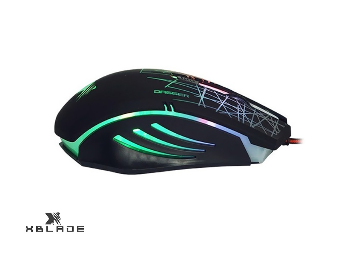 MOUSE XBLADE DAGGER GAMING, SENSOR HASTA 2400 DPI, LLUMINACION RGB, CON ...
