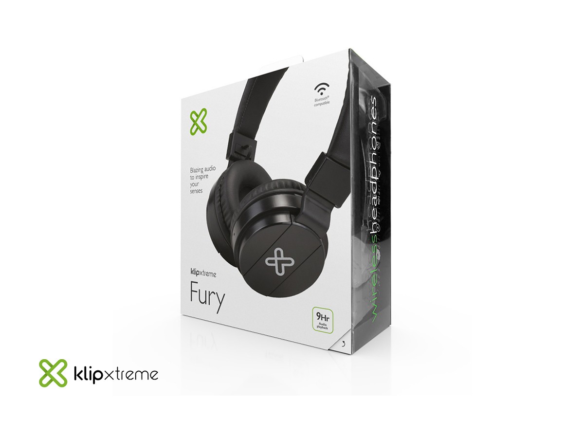 AURICULAR INALAMBRICO KLIP XTREME FURY, CON MICROFONO, CONTROL DE VOLUMEN, ALMOHADILLAS SUAVES ...
