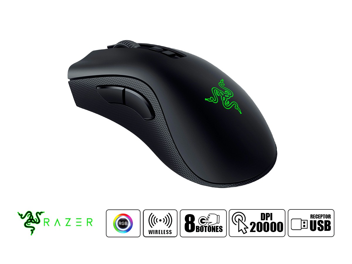 MOUSE INALAMBRICO RAZER DEATHADDER V2 PRO GAMING, HASTA 20000 DPI, CON ...