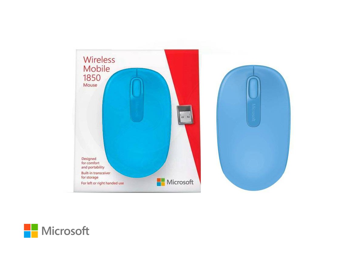 MOUSE INALAMBRICO MICROSOFT SOURIS 1850, HASTA 1000DPI, CON RECEPTOR USB, DISEÑO ERGONOMICO, 4 ...