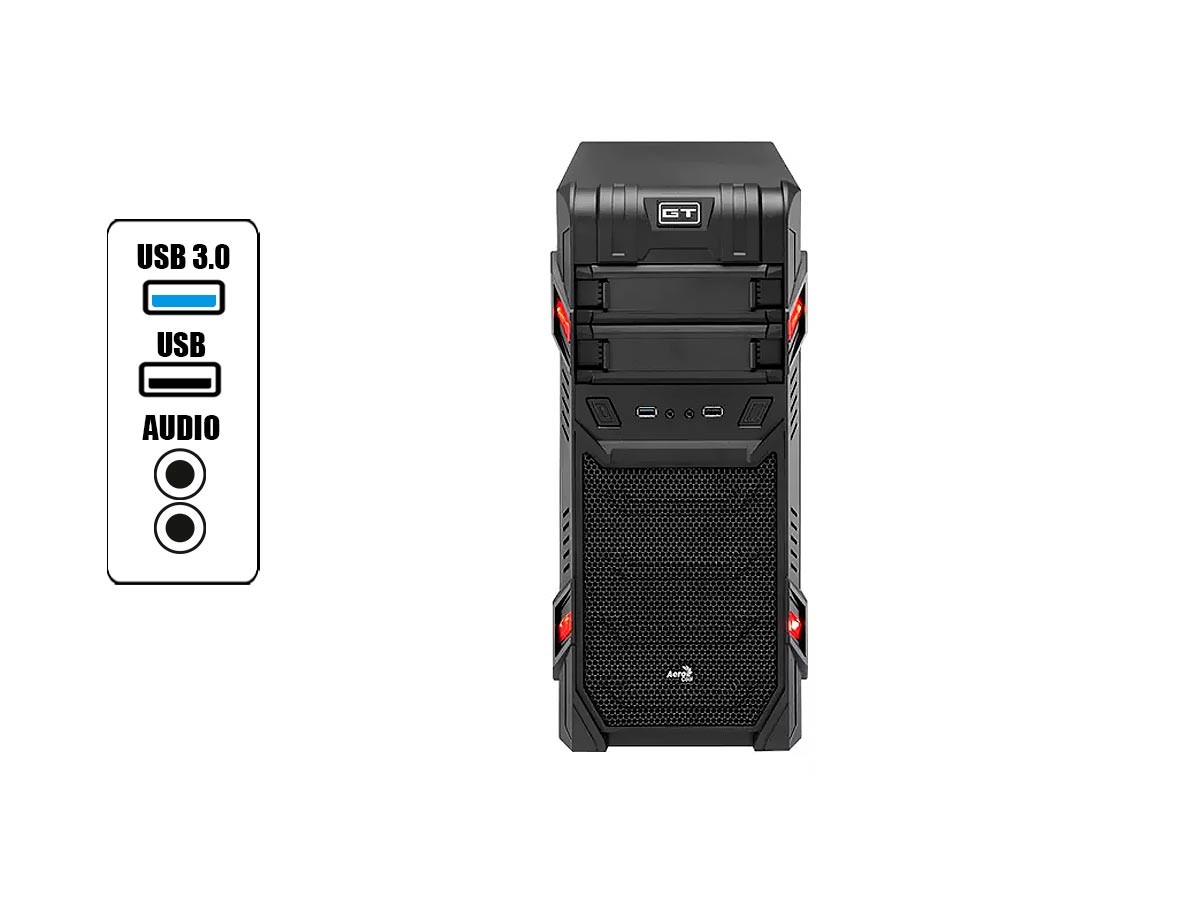 CASE AEROCOOL GT ADVANCE FUENTE 450W, CON PANEL LATERAL DE METAL, 1 ...