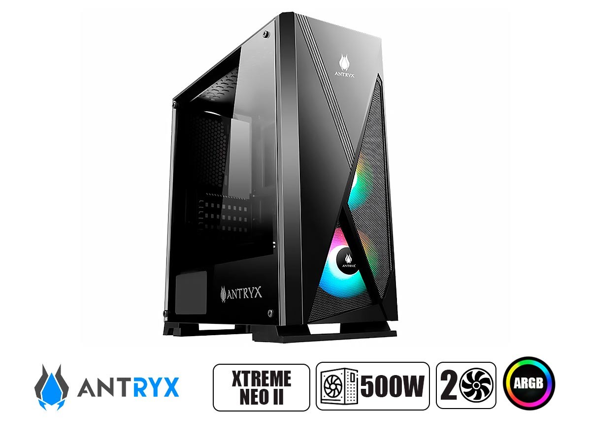 CASE ANTRYX XTREME NEO II FUENTE 500W FAN 2 LED - ARGB (AC-XN02KR1-500CP)