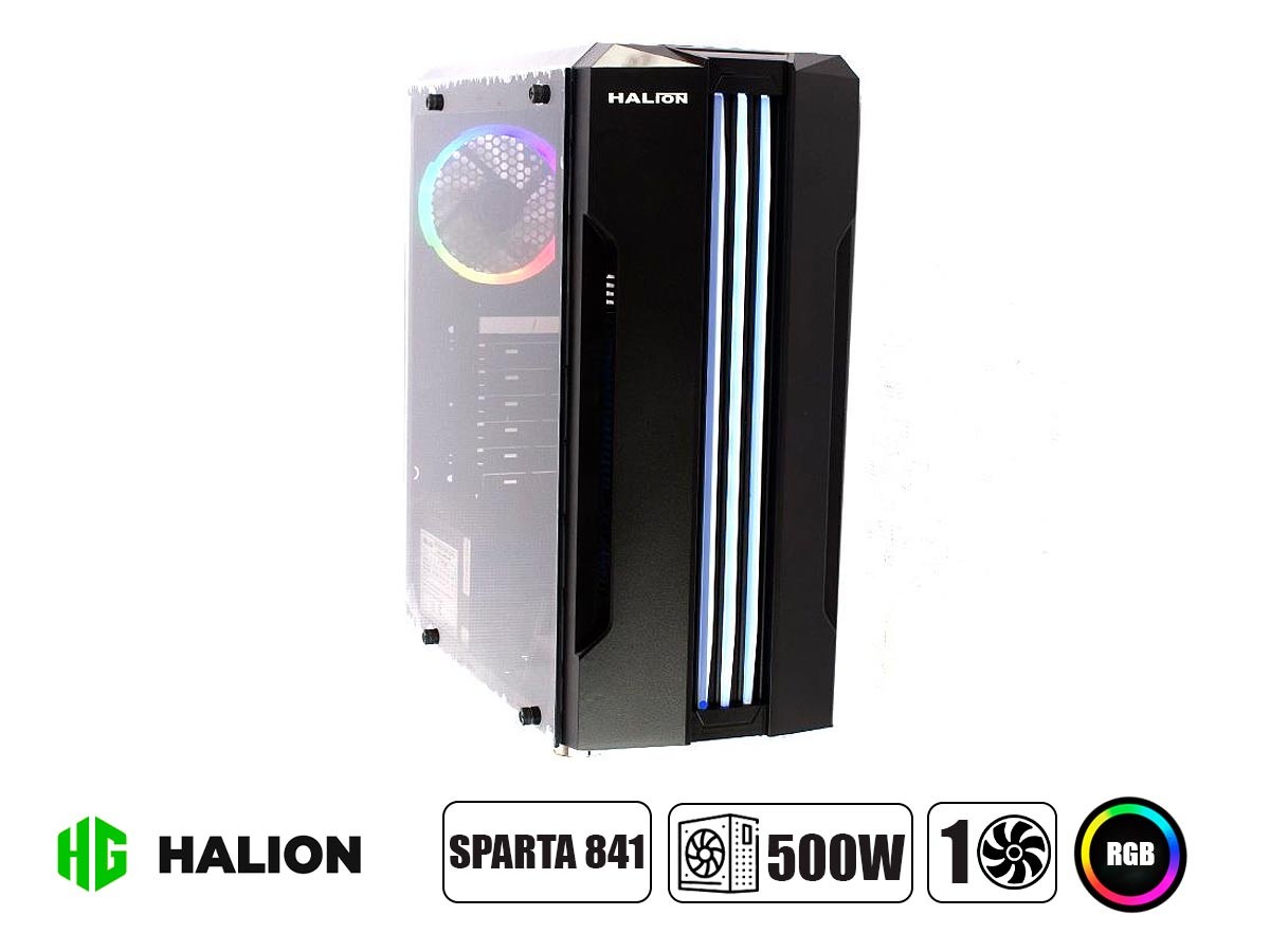 CASE HALION SPARTA 841 - 500W 1 PANEL VIDRIO LED - RGB (SPARTA 841)