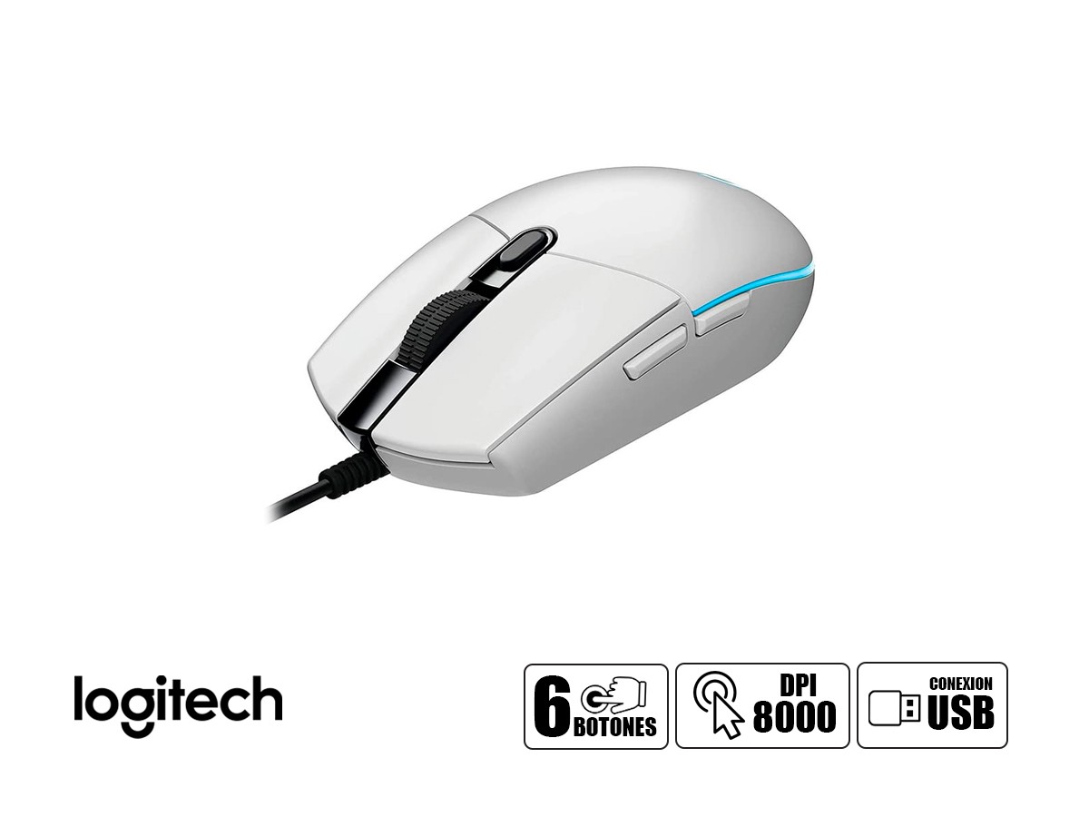 Mouse Logitech G203 Lightsync Gaming (910-005791) Hasta 8000 Dpi, 6 ...