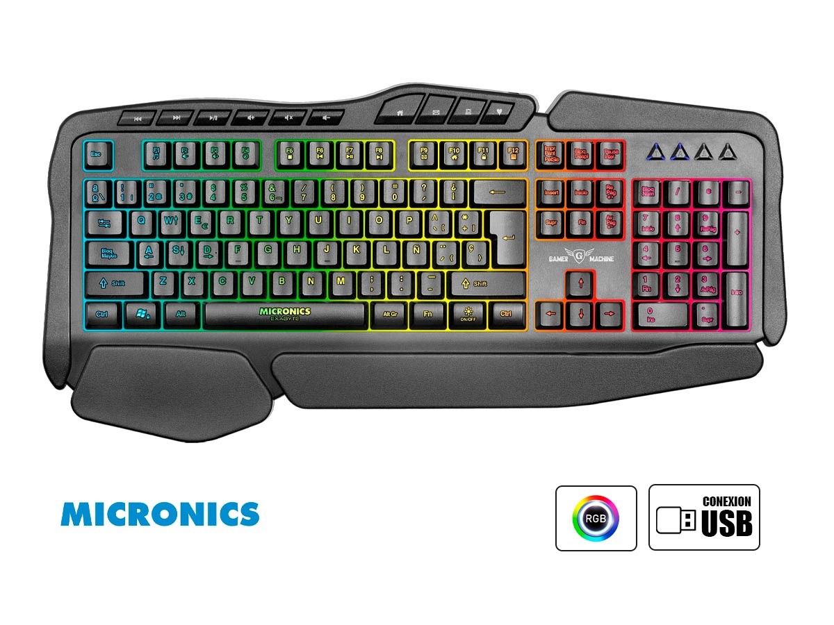 COMBO 3 EN UNO MICRONICS EXABYTE, TECLADO CON ILUMINACION LED, MOUSE ...