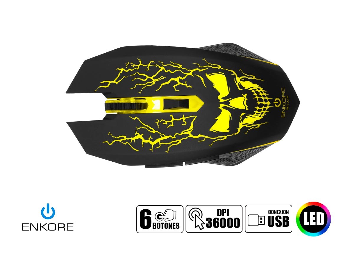 COMBO 4 EN UNO ENKORE BRAIN ENT, TECLADO CON ILUMINACION LED, MOUSE ...