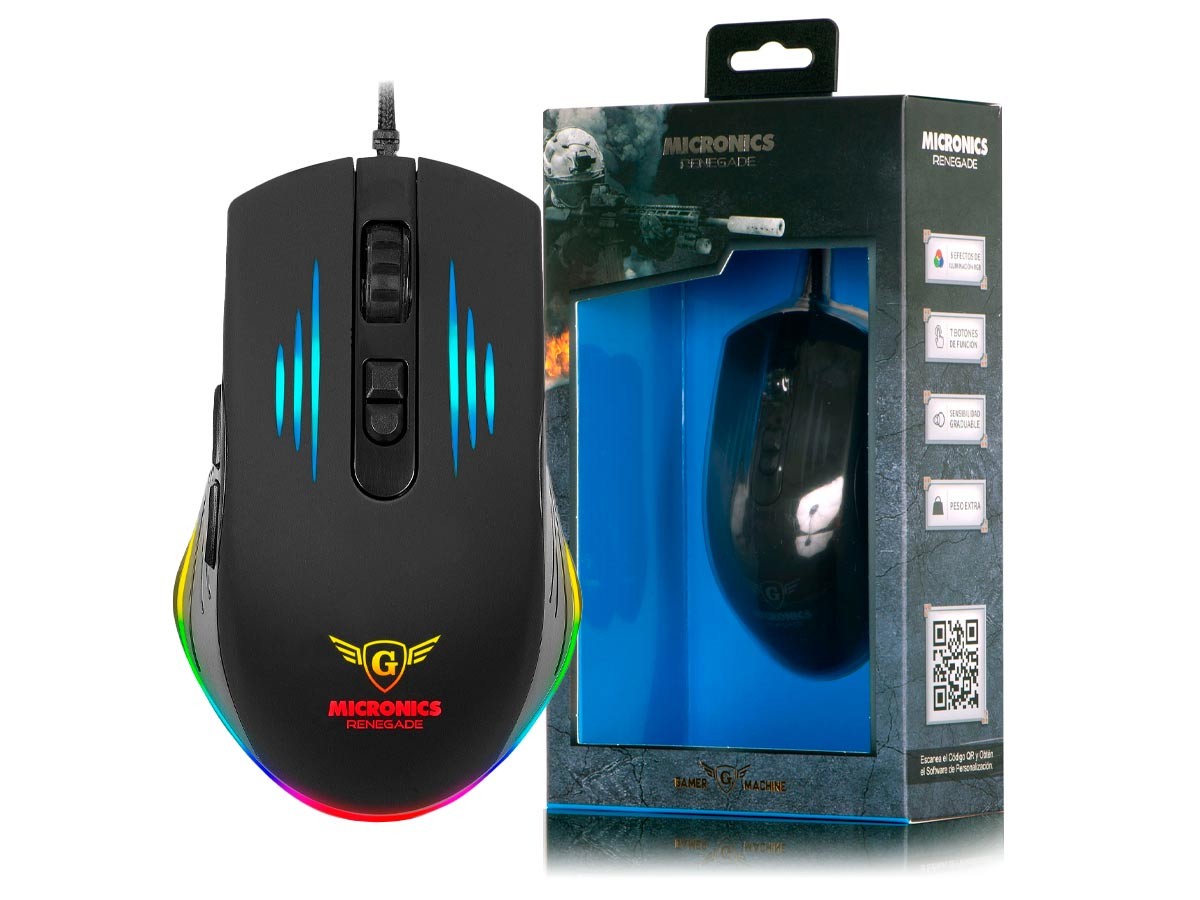 MOUSE MICRONICS RENEGADE 801, MOUSE GAMER ILUMINACION RGB, 7 BOTONES ...