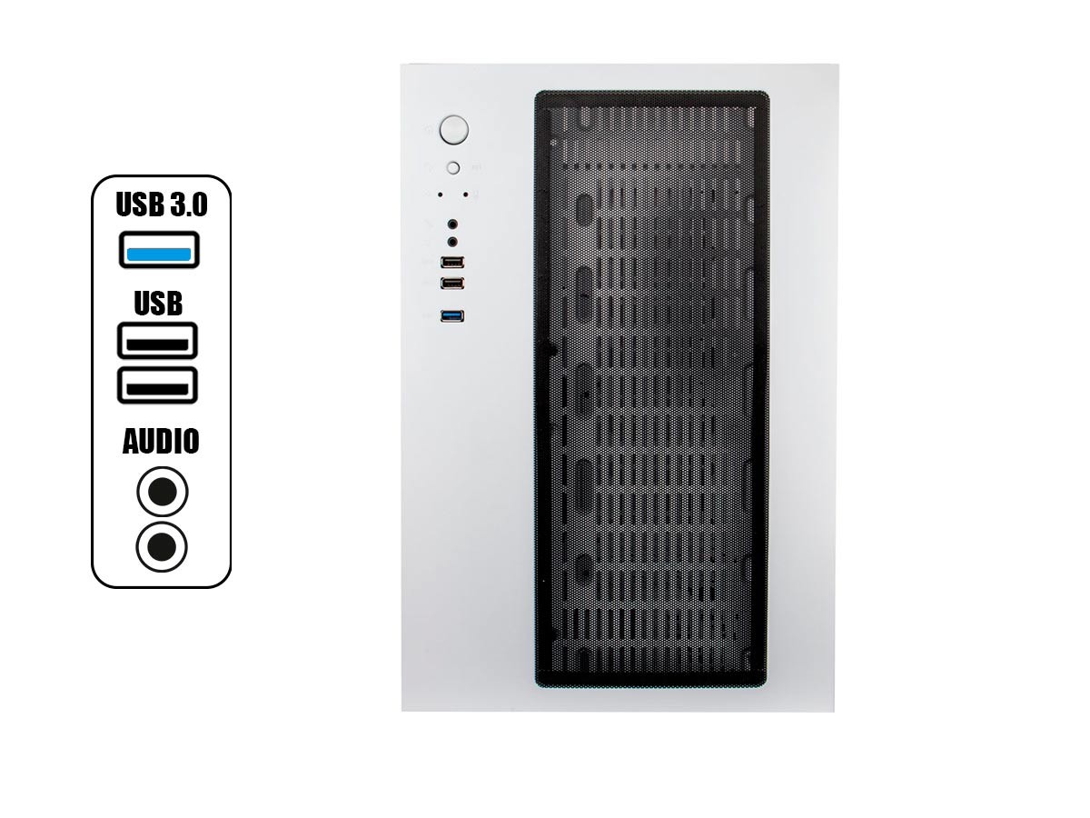 CASE 1STPLAYER STEAMPUNK SP8 S/ FUENTE | BLANCO | 2 PANEL VIDRIO LED ...