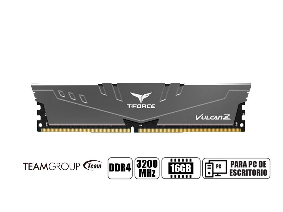 MEMORIA RAM TEAMGROUP DDR4 16GB T-FORCE VULCAN Z (TLZGD416G3200HC16FBK ...