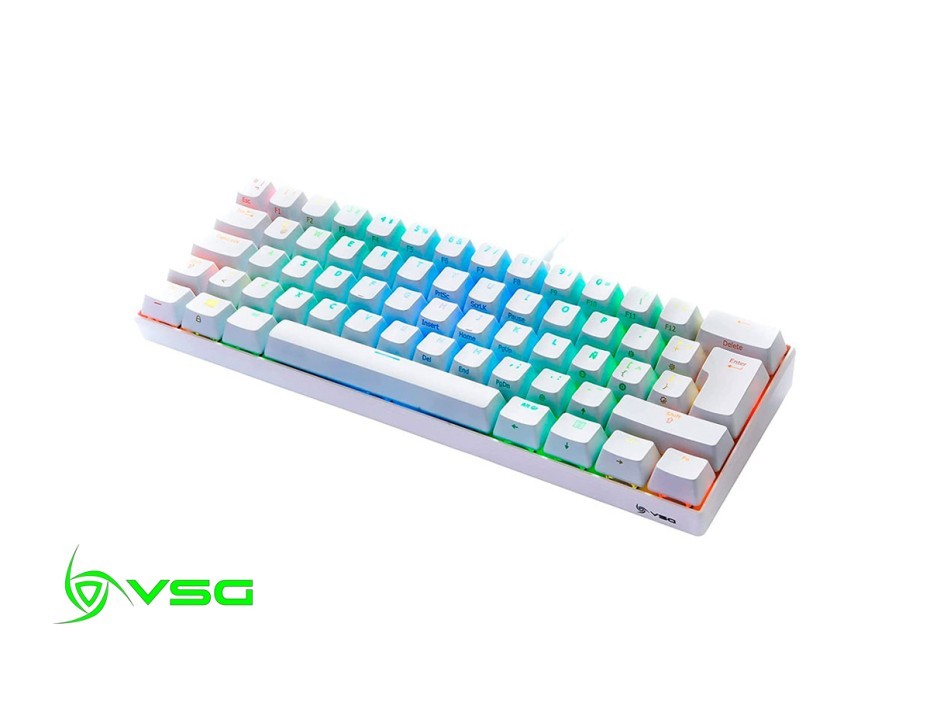 TECLADO VSG GAMING 60% MECANICO MINTAKA - BLANCO | SWITCH RED | LED-RGB ...