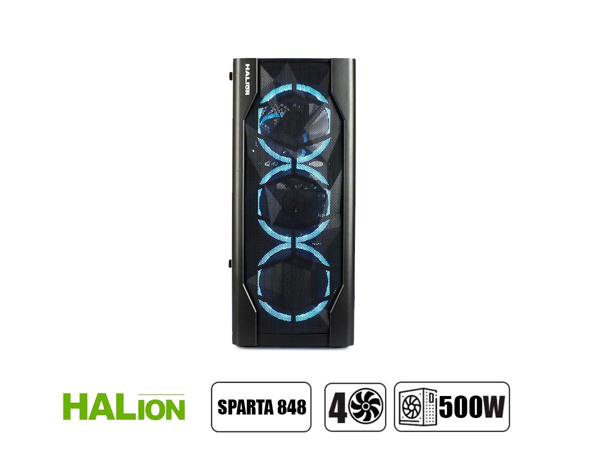 CASE HALION SPARTA 848 500W 1 PANEL VIDRIO LED - RGB (SPARTA 848-500W)