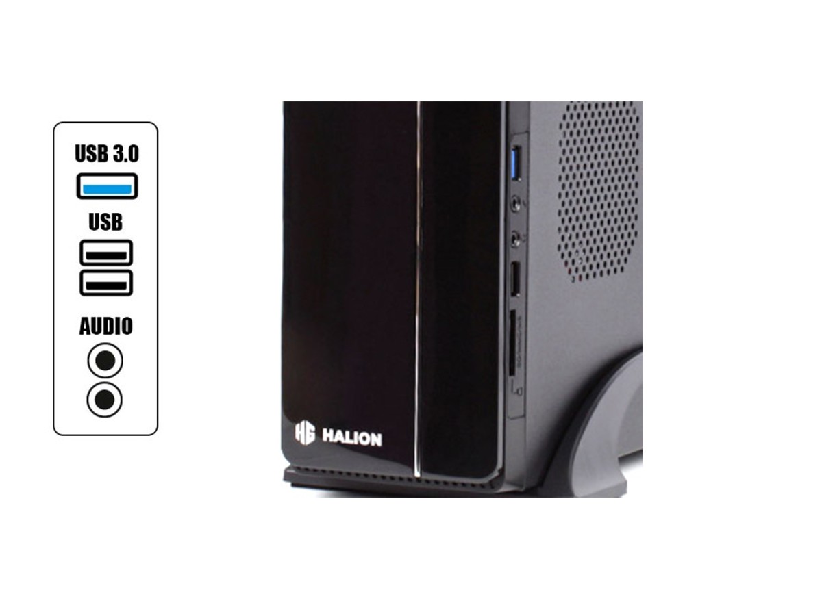 CASE MINI HALION SLIM SUPRA PRO S601 FUENTE 350W, CON PANEL DE METAL, 2 ...