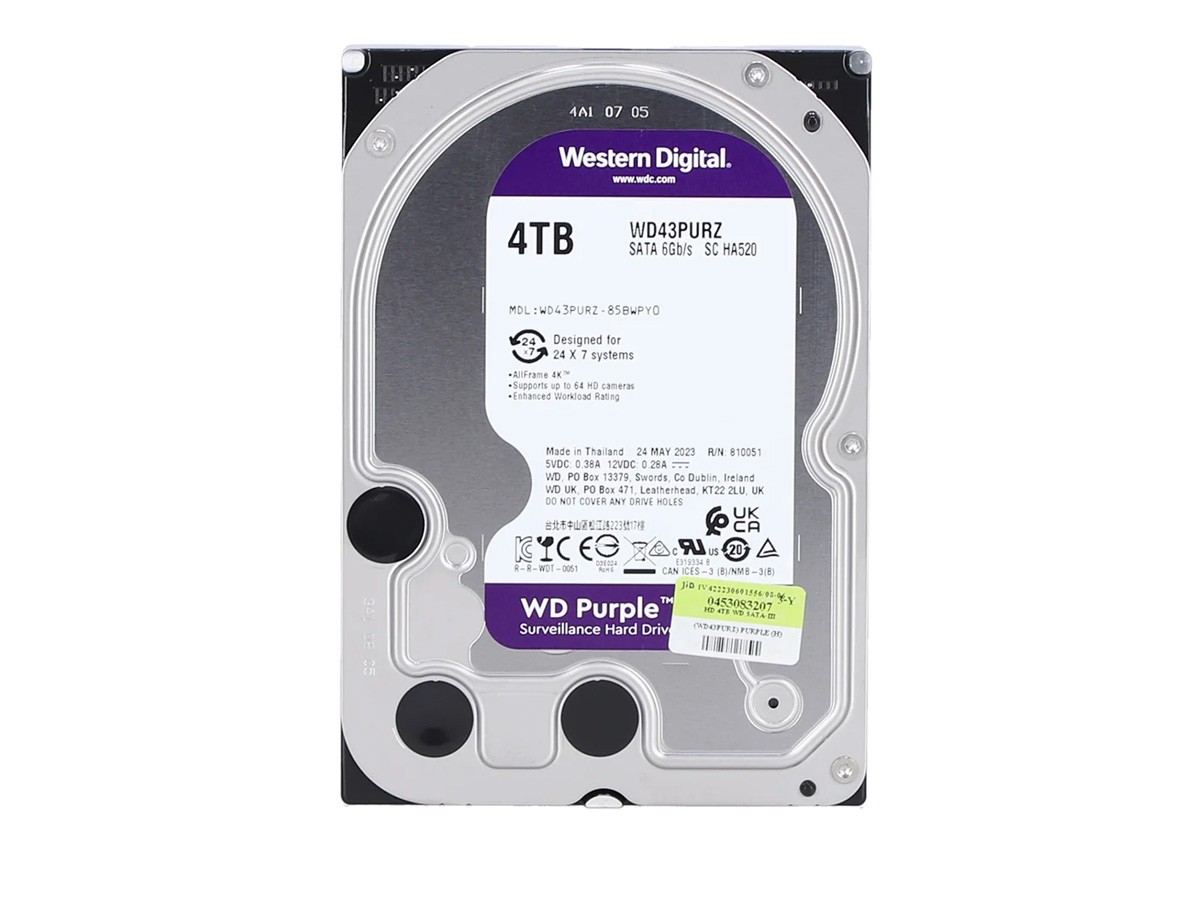 Disco Duro Western Digital 4tb (wd43purz) Cache 256mb, 5400 Rpm, 3.5", Sata 6, Para Video ...