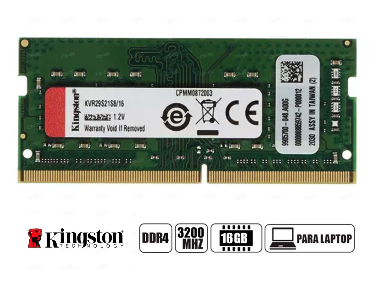 Memoria Para Laptop Sodimm Kingston Ddr4 16gb (kcp432ss8/16) 3200 Mhz