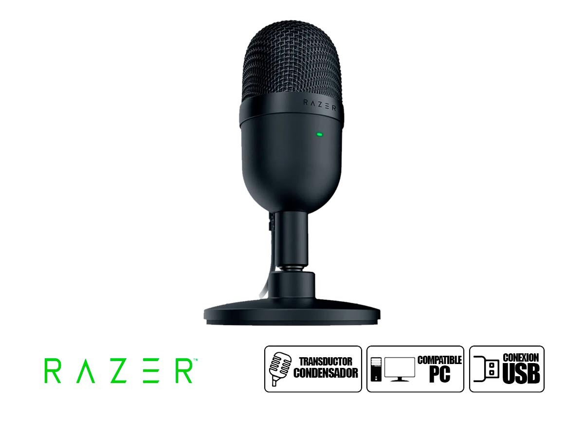 MICROFONO RAZER SEIREN MINI SUPERCARDIOIDE, CONEXION USB, COLOR NEGRO ...