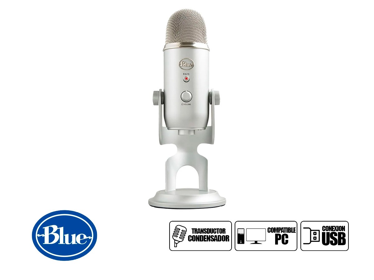 Microfono Blue Yeti Streaming Cardioid, Tiene Salida De Auriculares Sin ...
