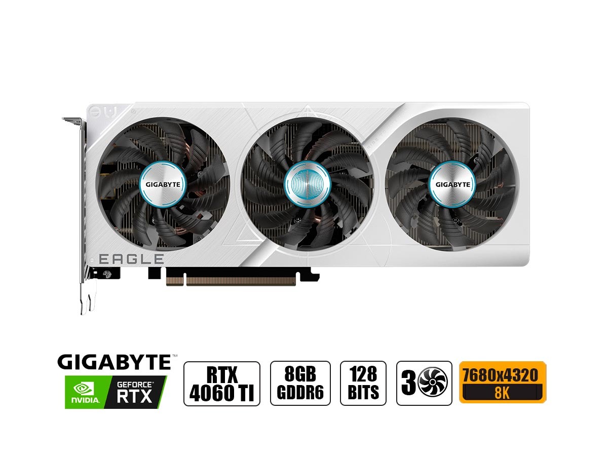 Tarjeta De Video Gigabyte Rtx 4060 Ti Eagle Oc Ice 8gb Gddr6 (gv-n406teagle Oc Ice-8gd) Geforce ...