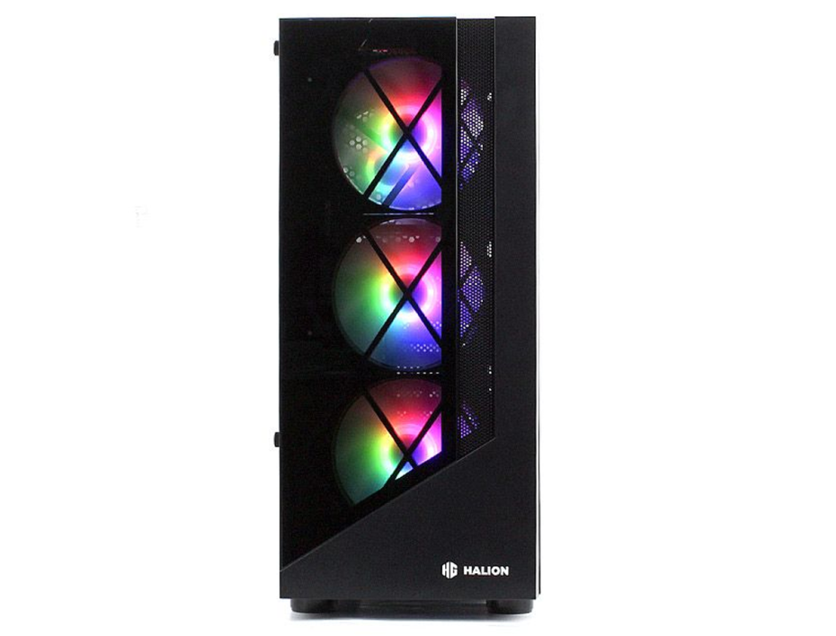 CASE HALION DRAGON 450W 1 PANEL VIDRIO 4 FAN RGB (HA-GRAGON-CR15)