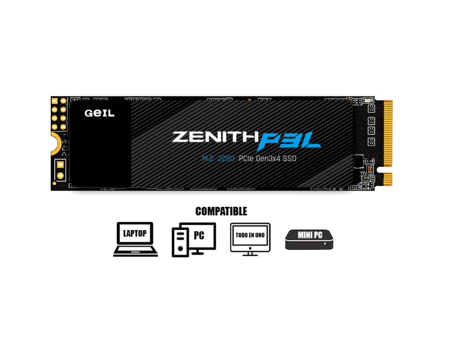 DISCO SOLIDO SSD M.2 PCIE GEIL 512GB ZENITH P3L, 2280, GEN3X4, NVME, UNIDAD INTERNA DE ESTADO ...