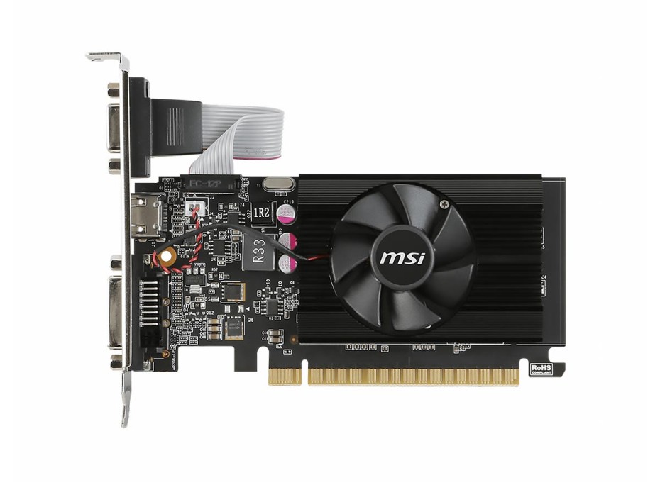 TARJETA DE VIDEO MSI GT 710 LP 2GB DDR3 (912-V809-2024) GEFORCE NVIDIA 64 BITS | 1 VENTILADOR