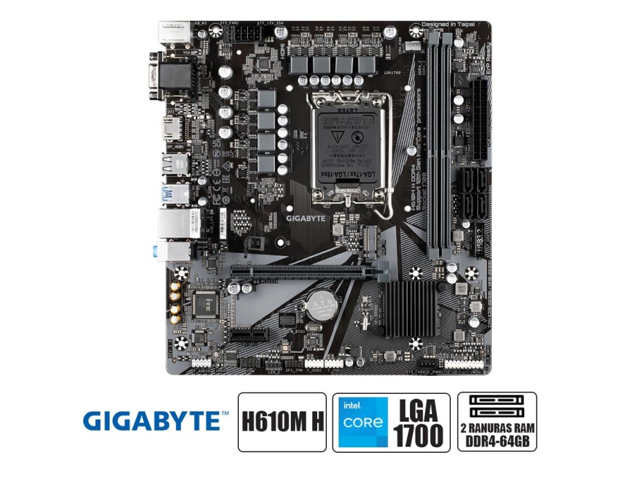 PLACA MADRE GIGABYTE H610M H DDR4 (H610M H DDR4 G10) SOCKET LGA 1700 ...