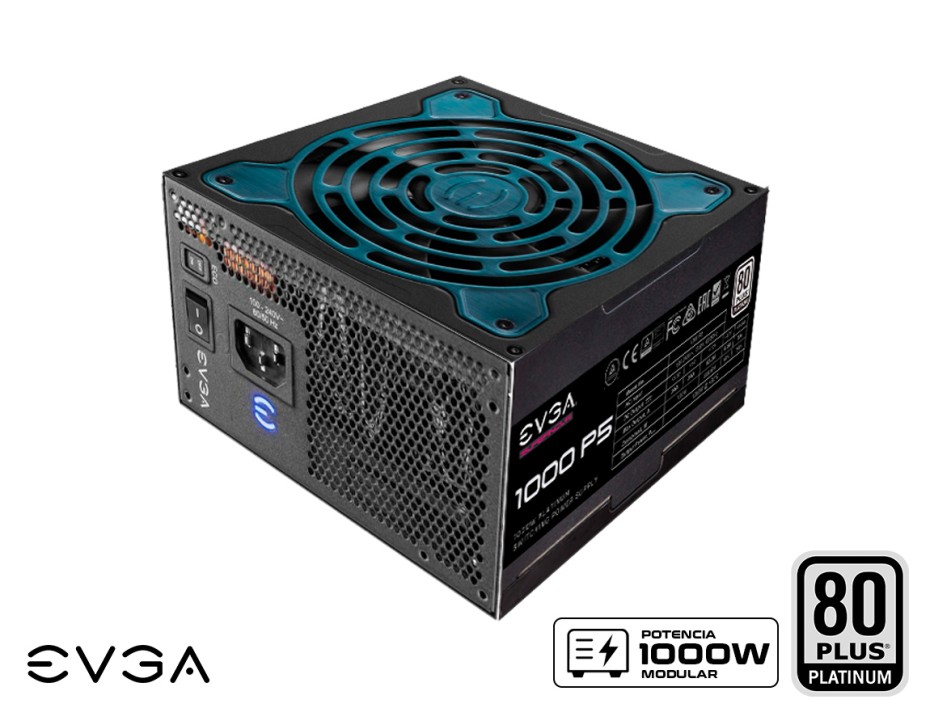 FUENTE DE PODER EVGA 1000W ATX, PLATINUM 80 PLUS P5, MODULAR NEGRO (220 ...