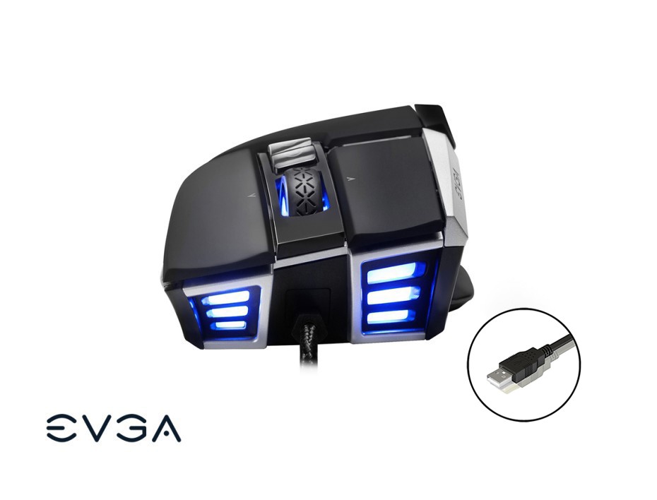 MOUSE EVGA X17 GAMING, SENSOR HASTA 16,000 DPI, ILUMINACION RGB, CON 10 ...