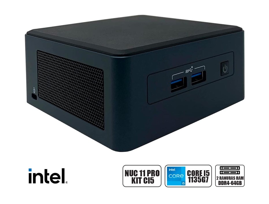 PC MINI INTEL NUC 11 PRO KIT CI5 ( BNUC11TNHI50001) I5-1135G7 |1 SLOT SSD + M.2