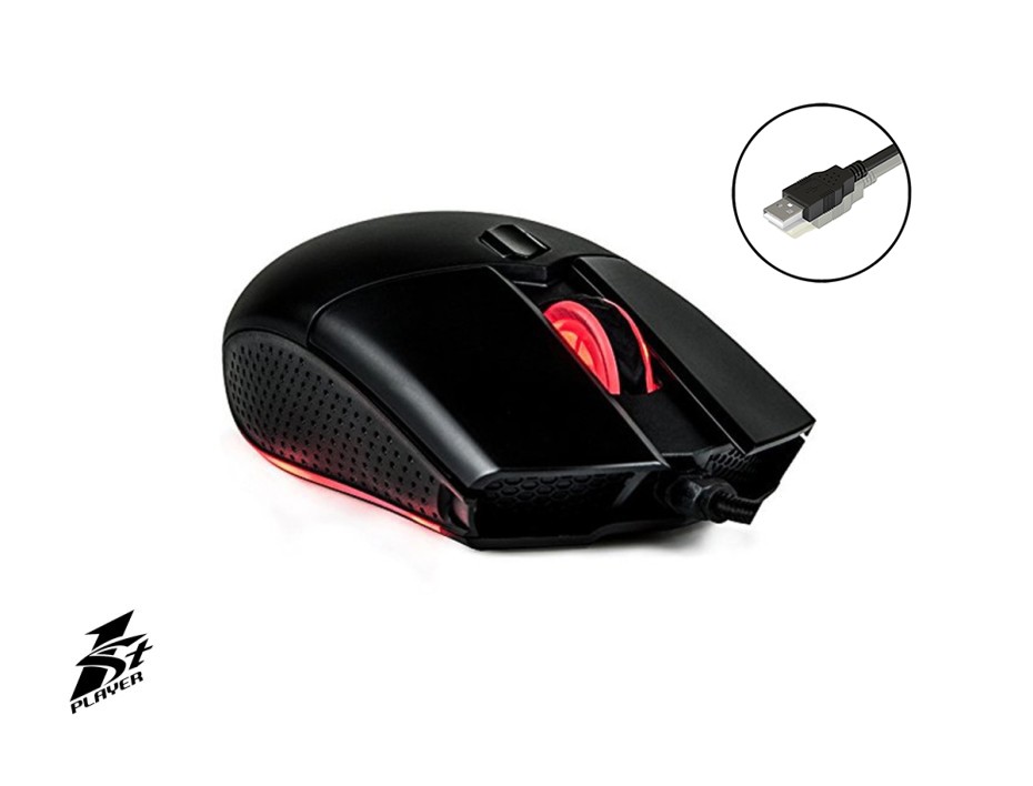 MOUSE GAMING 1STPLAYER, SENSOR HASTA 4000 DPI, ILUMINACION RGB, CON 6 BOTONES, CONEXION USB ...