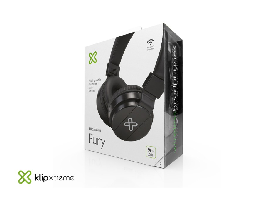 AURICULAR INALAMBRICO KLIP XTREME FURY, CON MICROFONO, CONTROL DE VOLUMEN, ALMOHADILLAS SUAVES ...