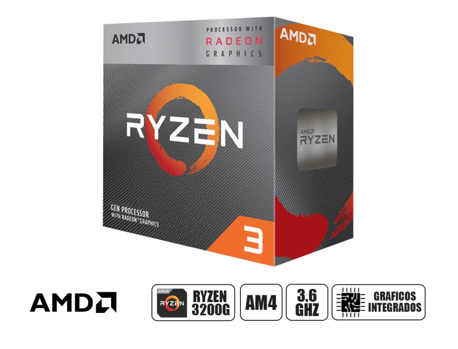Procesador Amd Ryzen 3 3200g 3.6ghz Hasta 4ghz 4mb (yd3200c5fhbox) Am4, 4 Nucleos
