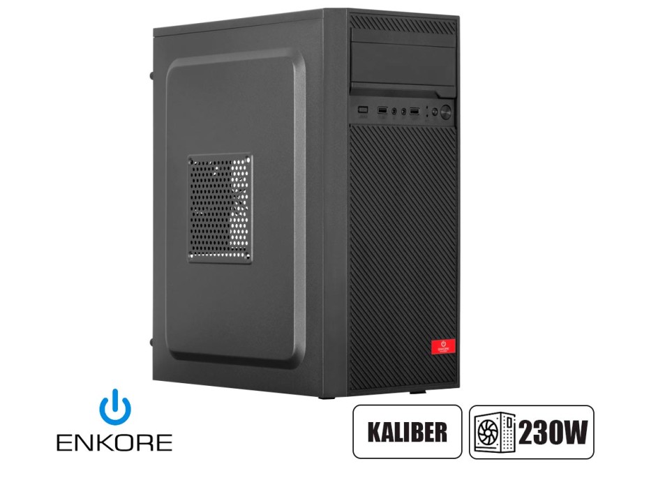 CASE ENKORE KALIBER FUENTE 230W, CON PANEL LATERAL DE METAL, 2 PUERTOS ...