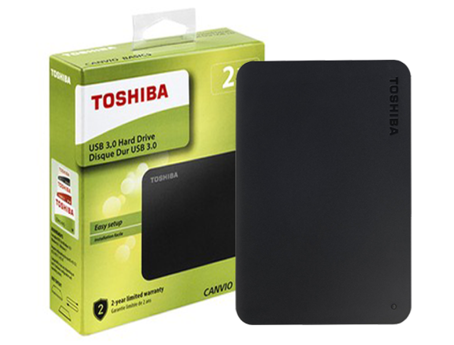 Disco Duro Externo Toshiba 2tb Canvio Basics (hdtb520xk3aa) Unidad De Almacenamiento Portable ...